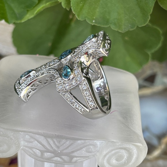 Dallas Prince | Jewelry | Dallas Prince Sterling Blue Topaz Zircon Ring ...